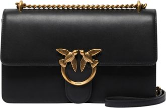 Pinko Damen Love One Classic Dc Vitello Se Tasche, Z99q_schwarz-Antique Gold