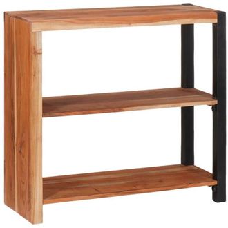 vidaXL Vidaxl - B&uuml;cherregal Braun, Schwarz 80 x 30 x 75 cm Massives Akazienholz