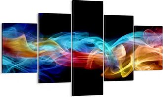 Arttor Mehrteilige Bilder auf Leinwand Abstrakt luft bunt figur Leinwandbild 125x70cm Wandbilder Dekoration Wohnzimmer Schlafzimmer Set 5 teilige Klein Wandd