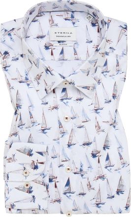 Eterna Baumwollhemd mit Segel-Print, Slim Fit in