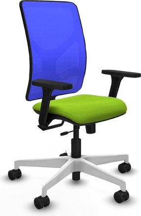 Piqueras y Crespo B&uuml;rostuhl, ideal zum Arbeiten, mit 3D-Armlehnen, h&ouml;henverstellbare Lendenwirbelst&uuml;tze, ausgestattet mit Syncro/Traslack und Schneideschaum, Blau/Pista