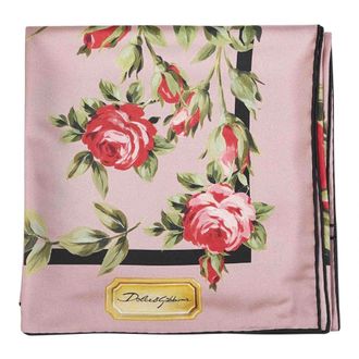 Dolce & Gabbana Seidentwill-Tuch mit Rosenstrau&szlig;-Print - - Accessories - Damen - Mehrfarbig - ONE SIZE