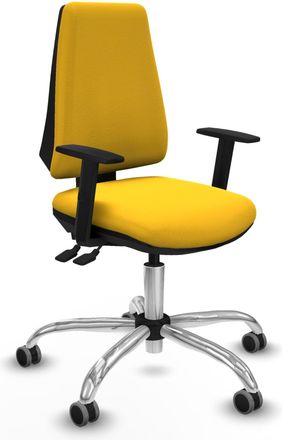 Piqueras y Crespo Elche Telearbeitsstuhl mit 1D-Armlehnen, ausgestattet mit Asincro und Schneidschaum, Rollen 65 mm, Parkett, Gelb