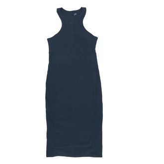Nike Geripptes &auml;rmelloses Midikleid - - Sport - Damen - Blau - M