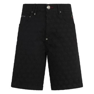 Philipp Plein Formentera Fit Shorts Embroidery Monogram - - Shorts - Herren - Schwarzk - W32