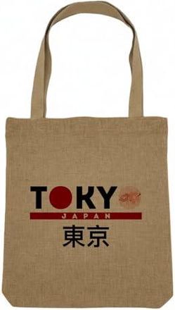 Fabulous Sac Shopping Tote Bag Aspect Lin - Tokyo Japan Japon Asie Culture Ville Sakura - Sac de Courses Toile Epaisse 360g Beige Naturel Cabas Port&eacute; Epaule So