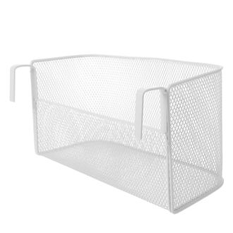 Hemobllo Metall h&auml;ngeregal mit Haken Wei&szlig; Robuster Drahtkorb f&uuml;r K&uuml;che und Bad Vielseitiger Organizer f&uuml;r Gew&uuml;rze Bettseite Hochschulzimmer Platzsparend und La