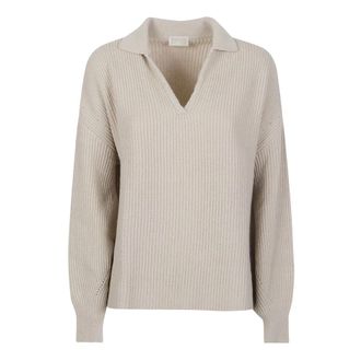 Drumohr Polo Boxy Pullover - - Knitwear - Damen - Beige - XS