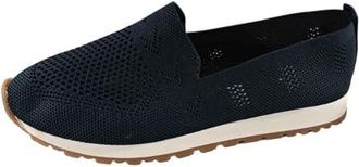 Generic Chaussures orthopédiques pour femme - Large largeur - Respirantes et confortables - Antidérapantes - Légères - Soutien de la voûte plantaire - Mocassi