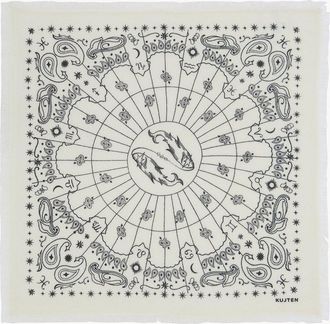 Kujten Petit bandana cachemire, imprim&eacute; signe astrologique Poissons - Petit Bandana Hachi Sign Poissons