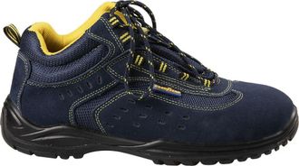 Goodyear S1P Blaue, metallfreie High-Top-Sicherheitsschuhe aus Veloursleder, Gr&ouml;&szlig;e 40