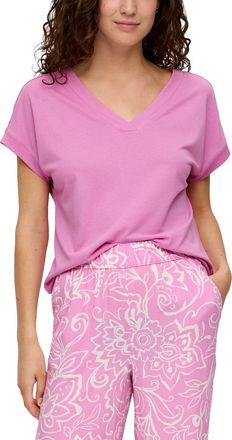 s.Oliver Relaxed-Fit-Shirt mit V-Ausschnitt und gekreuztem Riemen-Detail am R&uuml;cken