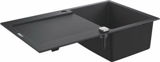 GROHE Abw&auml;schen - Kompositsp&uuml;le K500, Ablaufgarnitur mit Exzenterbedienung, 86x50 cm, schwarz Granit 31644AP0 - Grohe