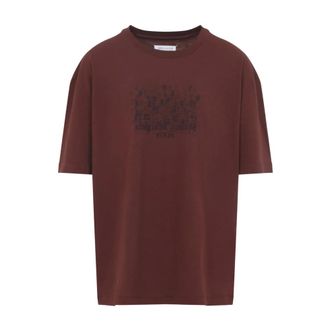 Maison Margiela Homme, Tops, Rouge, Taille: L T-shirt Num&eacute;rique en Coton