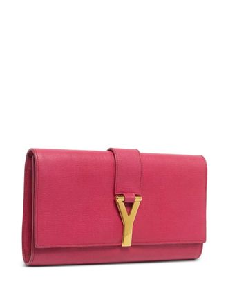 Saint Laurent pochette Y-Ligne en cuir - Rose