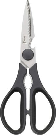 Lurch 10019 Küchenschere / Allzweckschere mit integriertem Kronkorkenöffner, auseinandernehmbar, aus Edelstahl und Kunststoff, schwarz