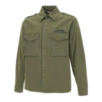 Aspesi Homme, Chemises, Vert, Taille: 2XL Chemise Terrain