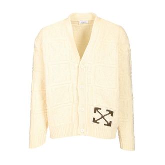 Off-white Arrow 3D Stitch Cardigan - - Knitwear - Herren - Beige - XL