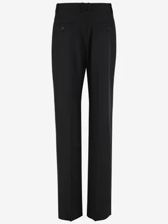 Saint Laurent Womens Wool Pants Black Trousers