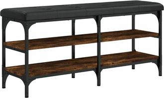 vidaXL Schuhbank Räuchereiche 102x32x47 cm Holzwerkstoff Vidaxl