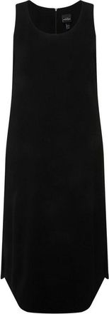 Ulla Popken Midikleid Acetat-Midikleid A-Linie Rundhals &auml;rmellos Taschen