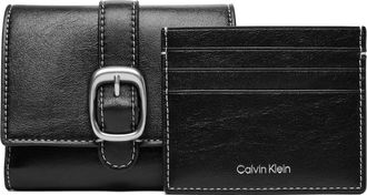 Calvin Klein Geldb&ouml;rse Calvin Klein Buckle 2 In 1 Wallet LV04F1168G Schwarz
