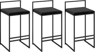 Generic Barhocker, Tresenhocker, Samt-Barst&uuml;hle mit Metallr&uuml;ckenlehne und Fu&szlig;st&uuml;tze, K&uuml;cheninsel-Tresenhocker