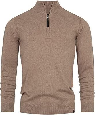 Indicode Hommes Gore Pullover | Pull composé à 80% de Coton Beige Mix XXL