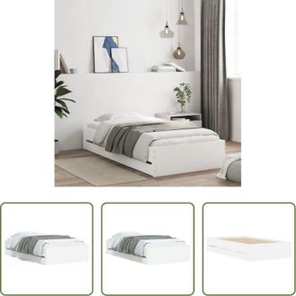 vidaXL Schubladenbett - Bettgestell mit Schubladen Wei&szlig; 100x200 cm Holzwerkstoff