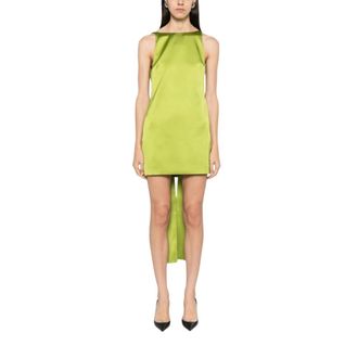 Self Portrait Satin Latzkleid und Hose Set - - Dresses - Damen - Gr&uuml;n - XS