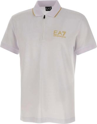 Emporio Armani Emporio Armani Ea7, Homme, Tops, Blanc, Taille: 2XL Polo Gold Label en Viscose M&eacute;lang&eacute;e