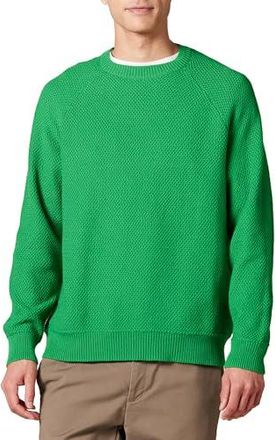 Amazon Essentials Pull ras-du-cou en coton texturé, coupe ample Homme, Vert, XXL