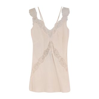 Pinko Lace Trim Sleeveless Top - - Tops - Damen - Rosa - M