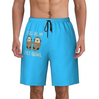 Generic Doublure en Maille Short De Bain Les Castors des Bancs sont Mes Animaux Shorts De Surf pour Homme Confortable Pants Court De Sport pour Loisir Piscine