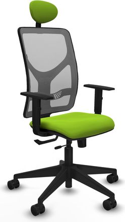 Piqueras y Crespo Stuhl mit R&uuml;ckenlehne und Armlehnen, h&ouml;henverstellbare Lendenwirbelst&uuml;tze und festes Kopfteil, ausgestattet mit Syncro/Traslack und Schneideschaum, Gr