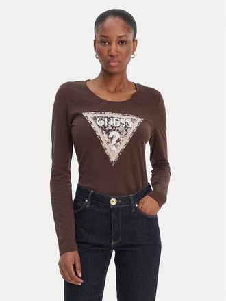 Guess Bluse W6RI33 J1314 Braun Regular Fit