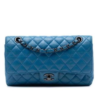 Chanel Sac port&eacute; &eacute;paule Pre-owned Double Flap - Femme - Pre-owned - Bleu - Taille: ONE Size