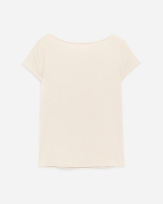 Arket Stretch-T-Shirt Mit U-Boot-Ausschnitt -Wei&szlig;