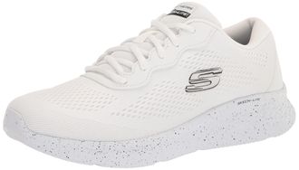 Skechers Damen 149990 WBK Sneaker, Weißes Netzgewebe, schwarzer Rand, 41 EU