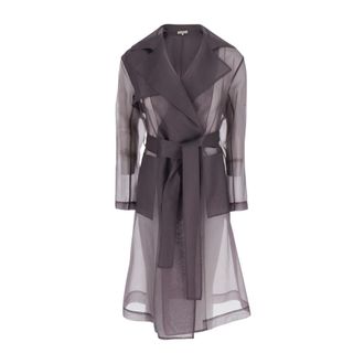 Antonelli Femme, Manteaux, Violet, Taille: 36 FR Valmorea Organza Trench