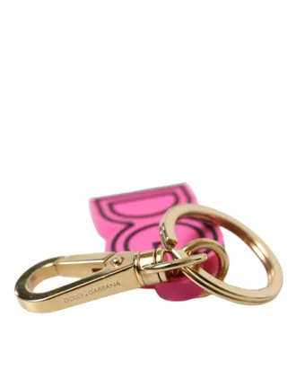 Dolce & Gabbana Logo-Embossed Rubber Key Case - Pink