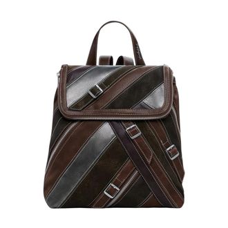 Desigual Brauner Damenrucksack mit Mehreren F&auml;chern - - Bags - Damen - Braun - ONE SIZE