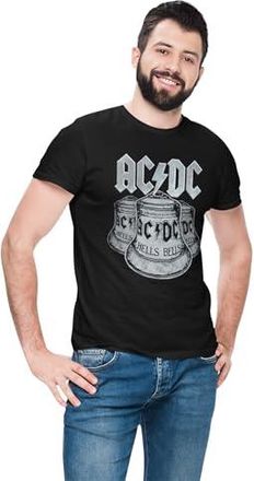 AC/DC Legend Icon Officiel AC/DC imprim&eacute; T-Shirt pour Homme Col Ras du Cou Manches Courtes Coton Coupe r&eacute;guli&egrave;re,Hells Bells_N,Taille M