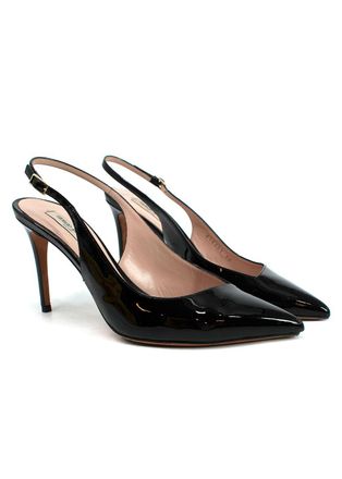 Giorgio Armani black patent leather heels Size 39