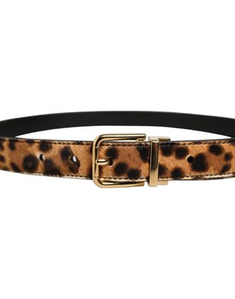 Dolce & Gabbana Leopard Calf Hair Belt - Brown