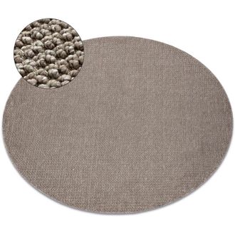RugsX Teppich CASABLANCA LOOP Kreis braun Schleife weich brown rund 200 cm