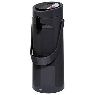 Emsa 515706 Ponza Pump-Isolierkanne, Thermosflasche, 1,9l F&uuml;llvolumen, Isolierbecher, Druckhebel, abnehmbare Tropfschale, anthrazit