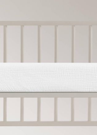 Mango Drap-housse berceau en tissu gaze blanc cass&eacute; - Home - 60x120x15cm - MANGO HOME
