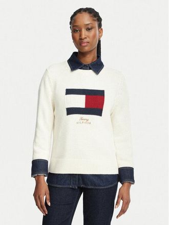 Tommy Hilfiger Pullover WW0WW51450 Creme Regular Fit