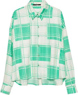 someday Flie&szlig;endes Karo-Top - - Blouses & Shirts - Damen - Gr&uuml;n - XL